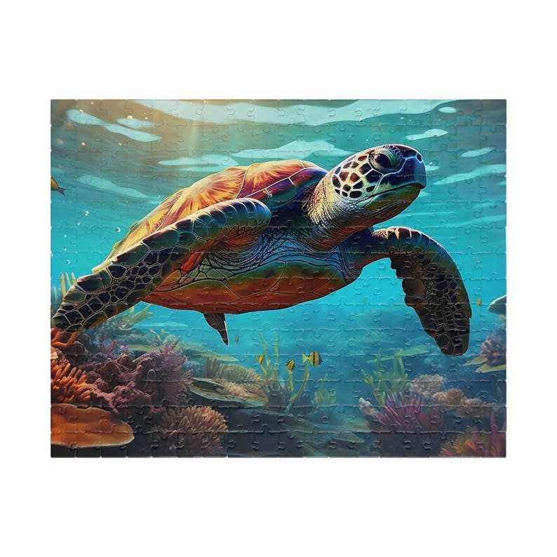 Underwater Sea Turtle Puzzle Ocean Life Puzzle for Relaxation Puzzle ...