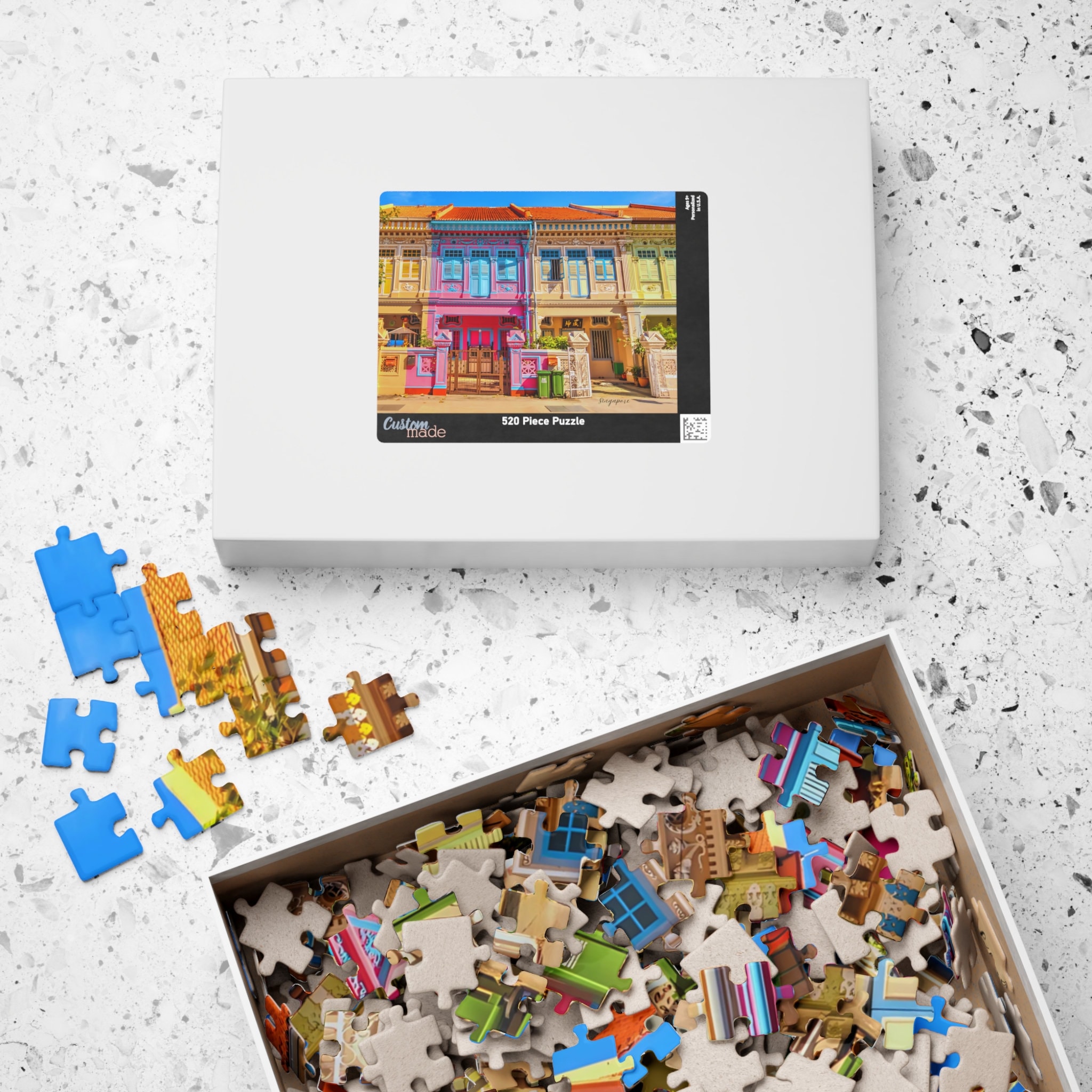 Jigsaw Puzzle, Singapore Peranakan Houses Puzzle for Adults, Colorful ...