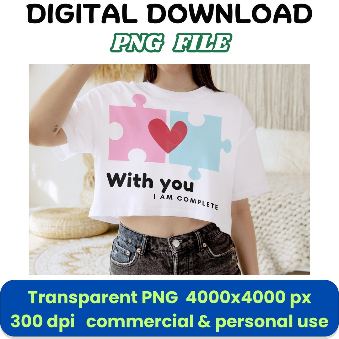 Puzzle Heart PNG: Couple Matching Pieces, Valentine's Day Design ...