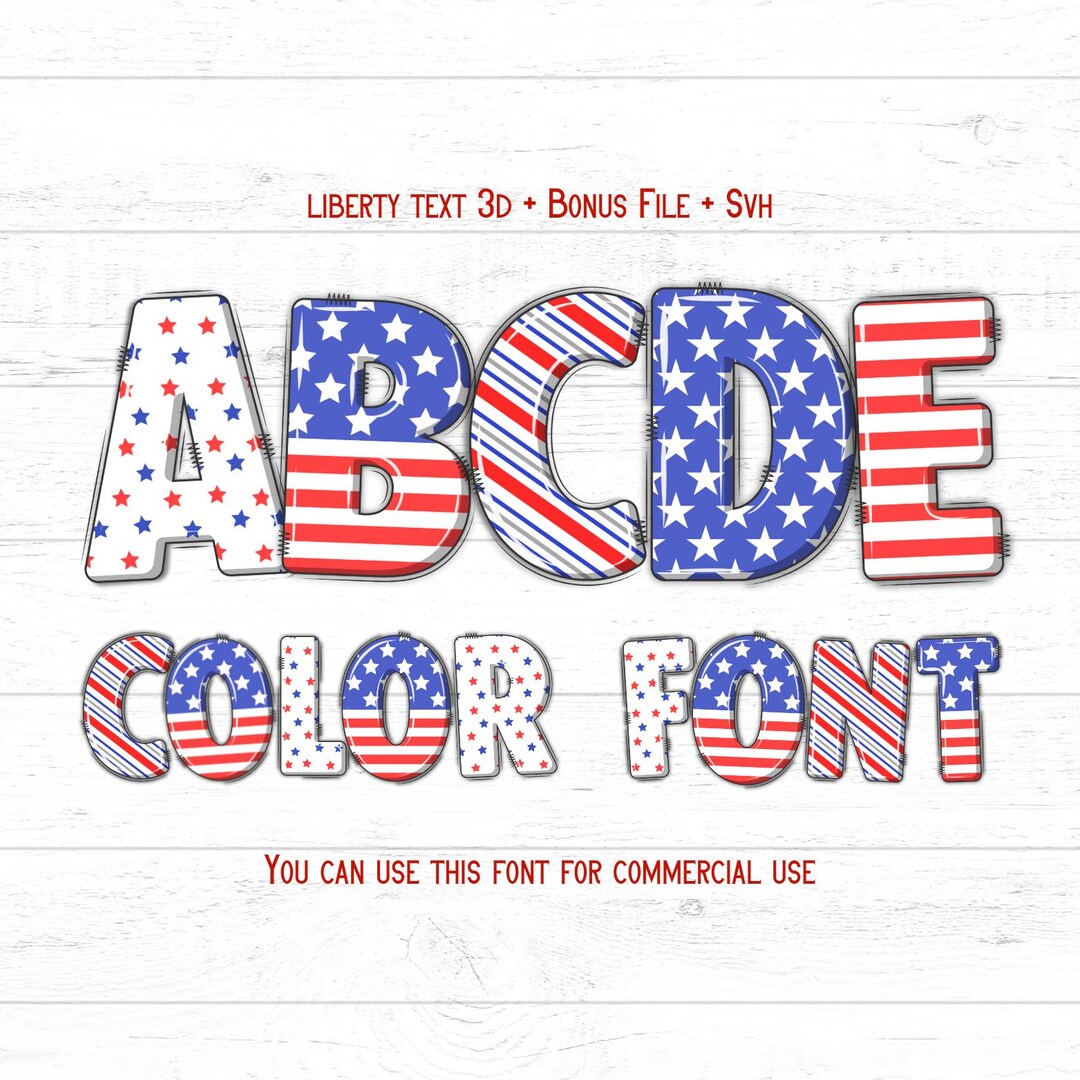 Independence Mix 3D Font + Bonus File | Patriotic July 4th Font | Red ...