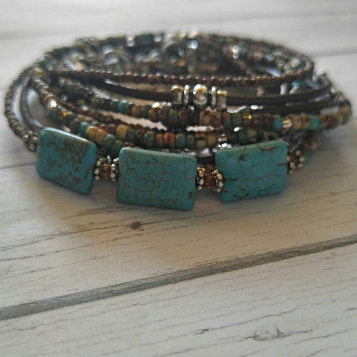 Unique Wrap Bracelet Best Turquoise Bracelet Modern Rustic Wrap Best ...