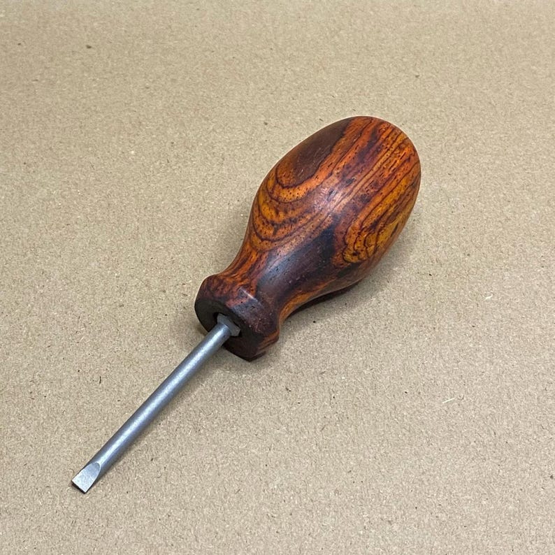 Cocobolo Wood Flat Head Screwdriver, Small Size, Keep in Desk or ...