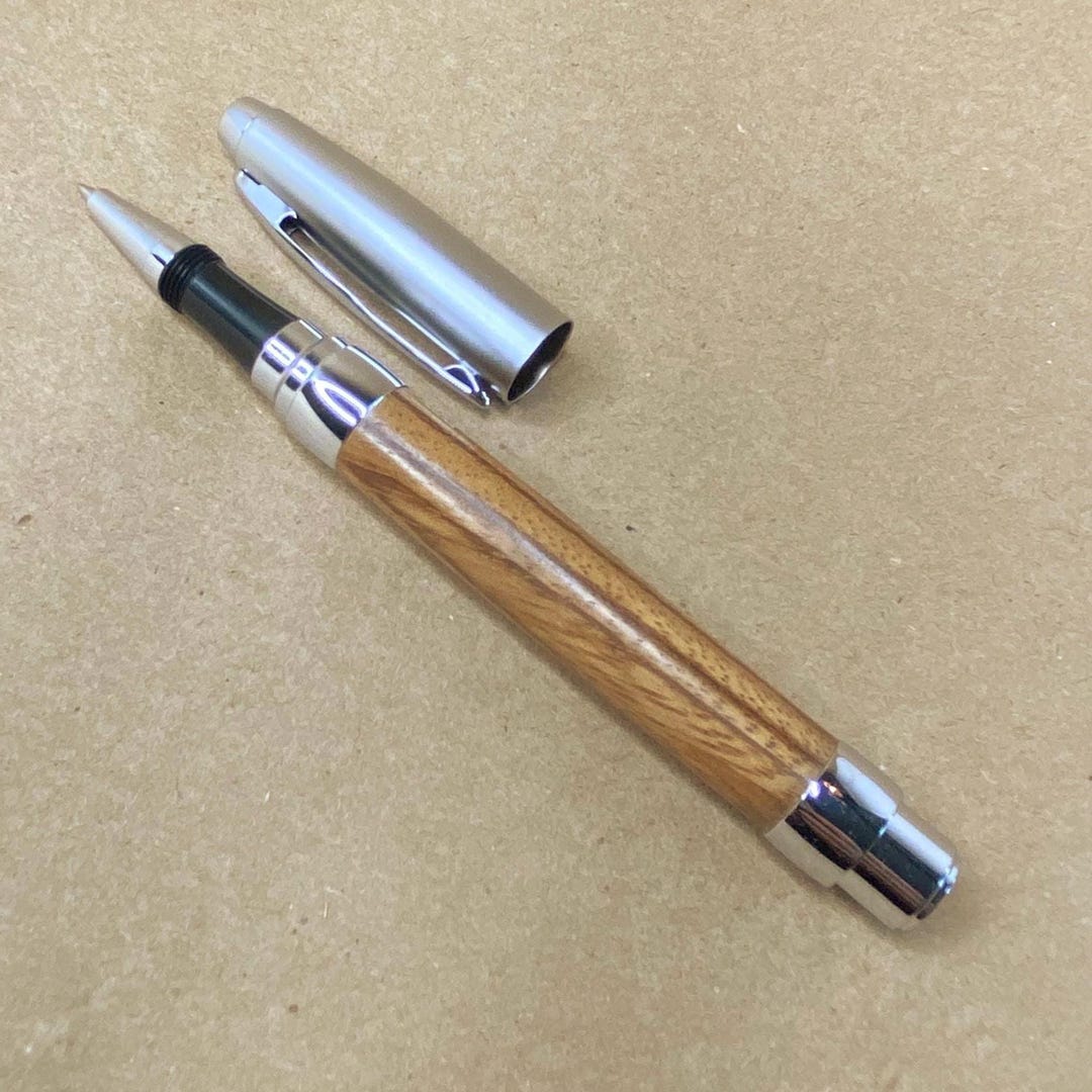 Zebrawood Rollerball Pen, Chrome Hardware, Hand Turned P27 - Etsy