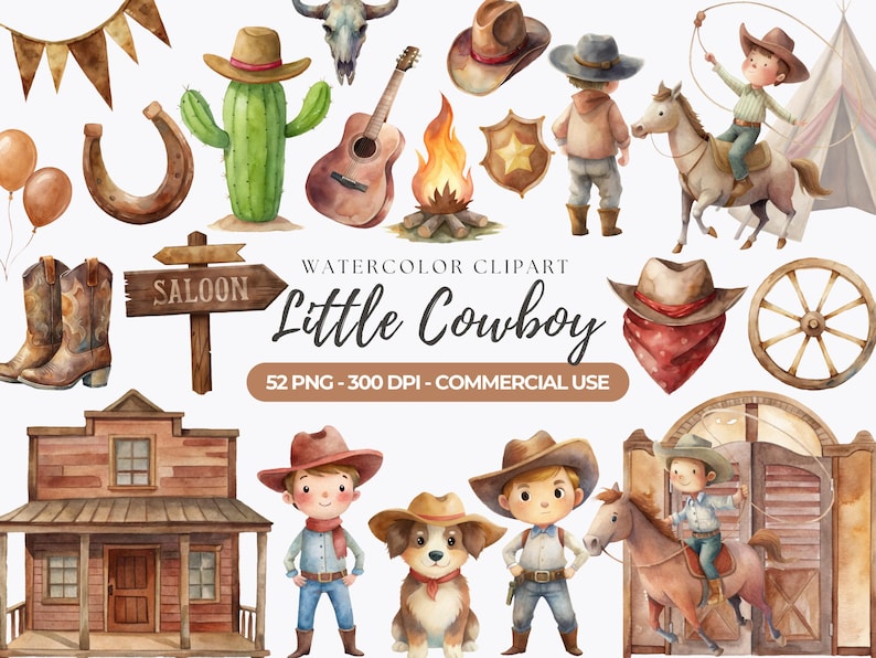 Cute Cowboy Clipart, Little Cowboy PNG, Baby Cowboy, Baby Western ...