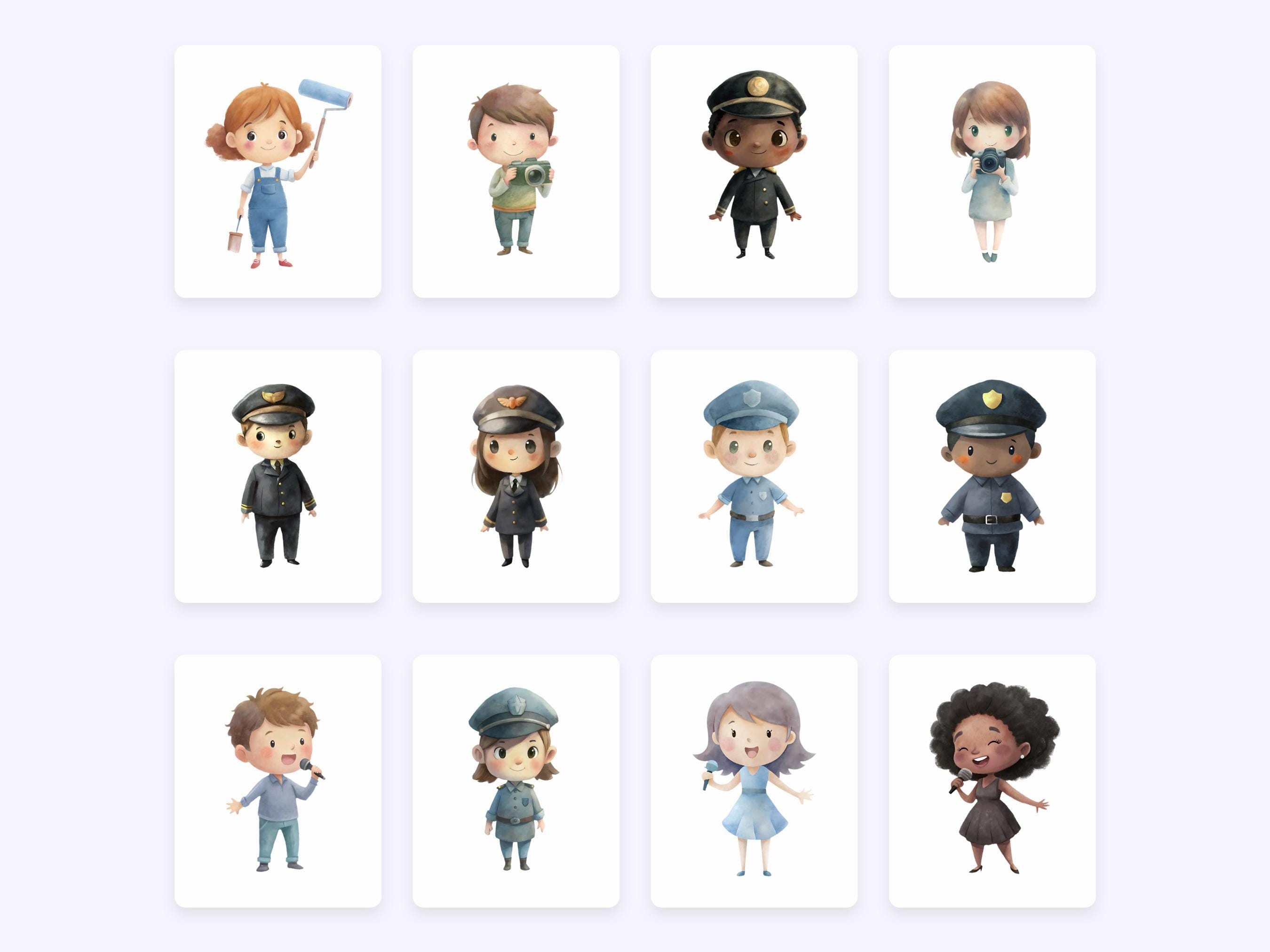 Kids Careers Clipart Bundle, Children's Jobs PNG, Cute Professions ...