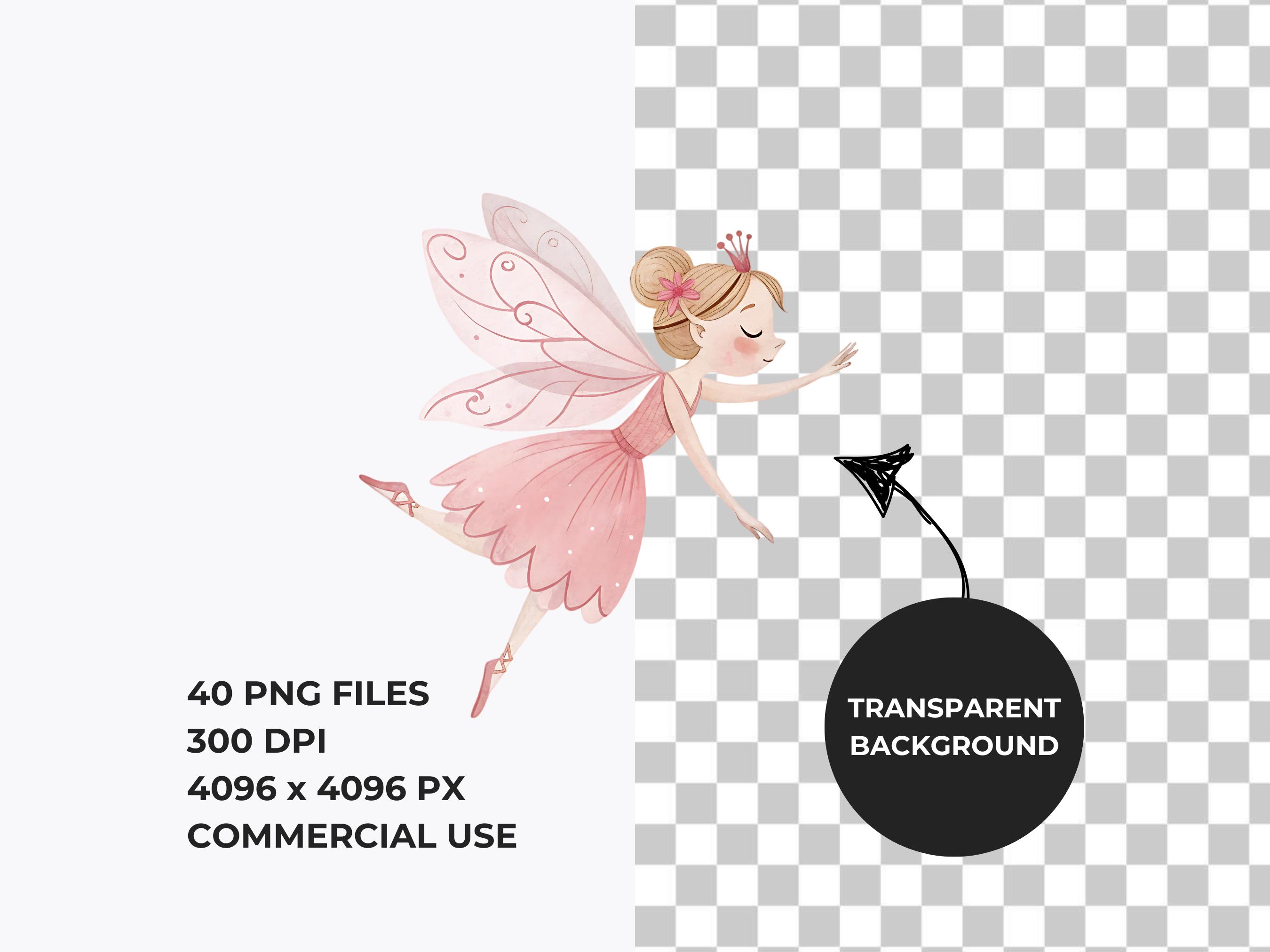 Watercolor Pink Fairy Clipart, Fairy PNG, Fairy Garden Clipart ...