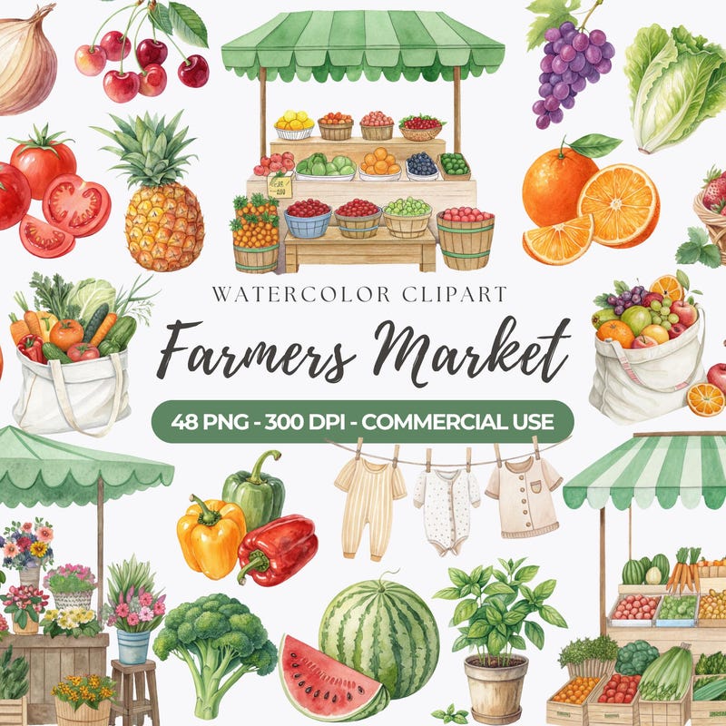 Farmers Market Clipart - Etsy