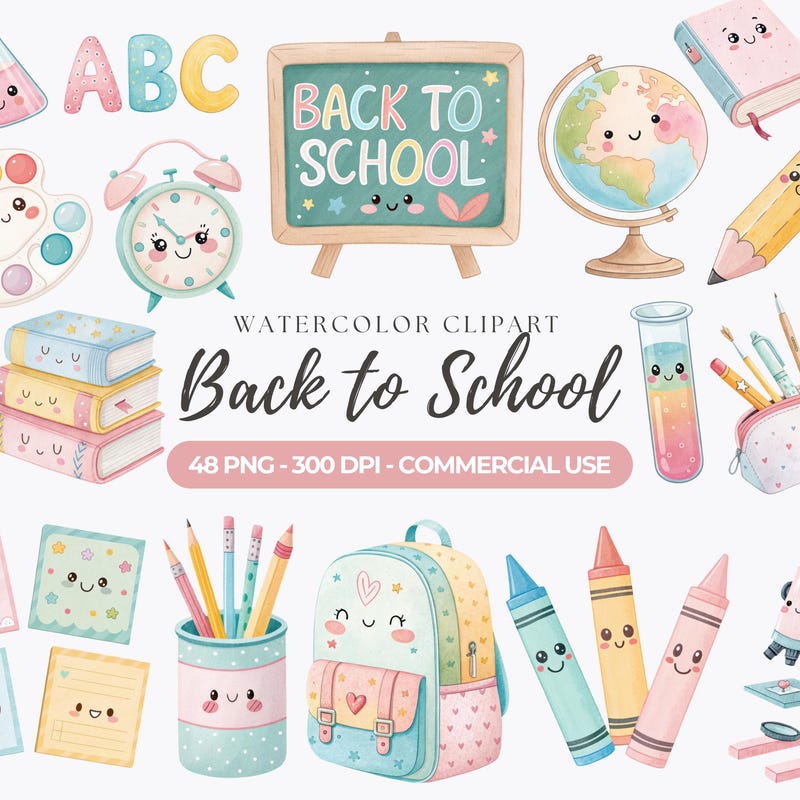 School Supplies Cliparts - Etsy