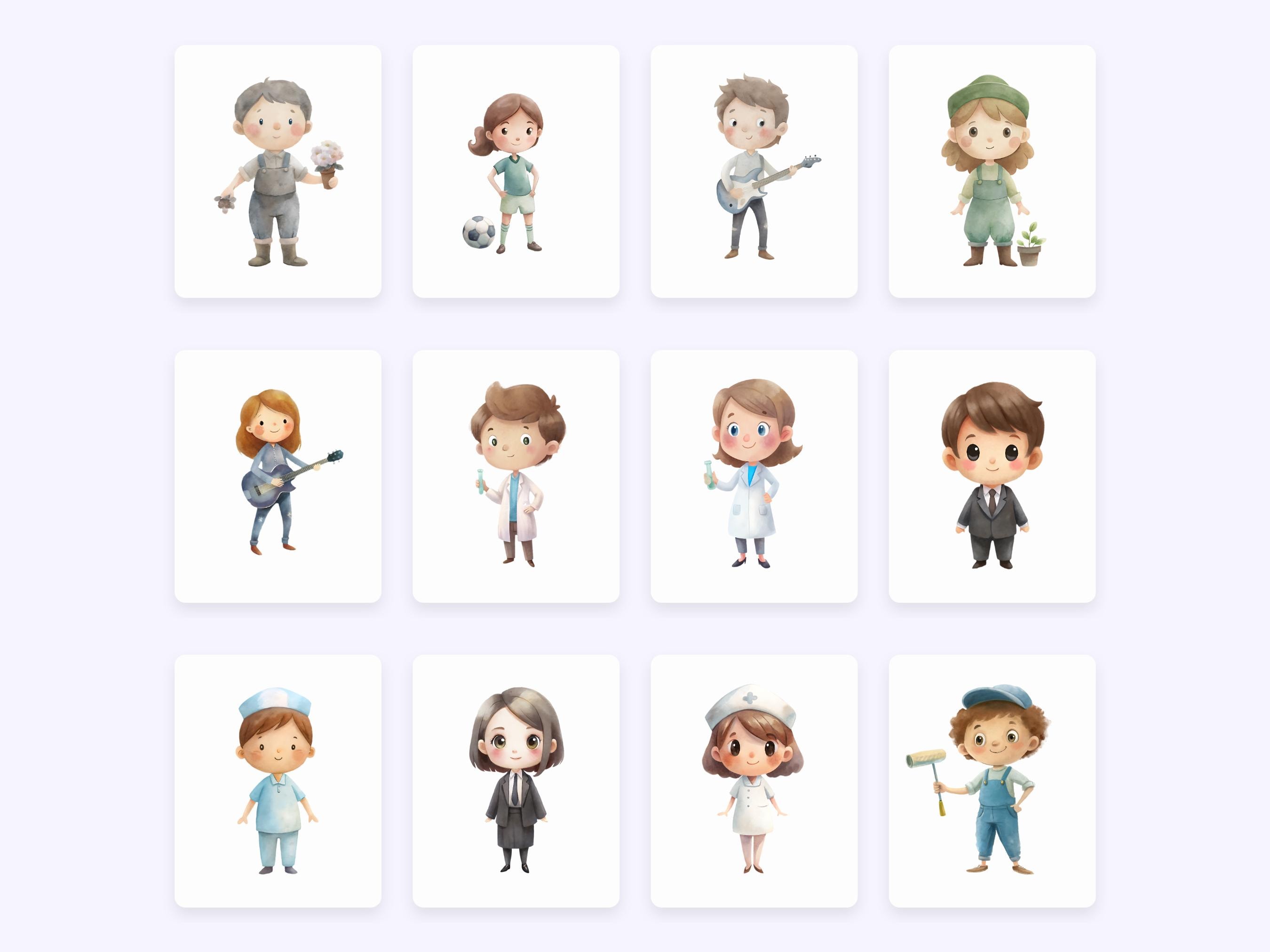 Kids Careers Clipart Bundle, Children's Jobs PNG, Cute Professions ...