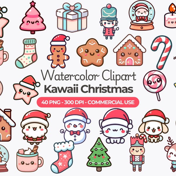 Kawaii Santa - Etsy