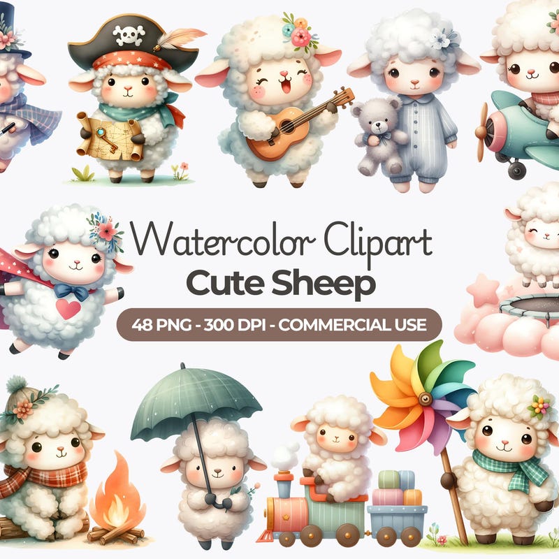Cute Sheep Art - Etsy