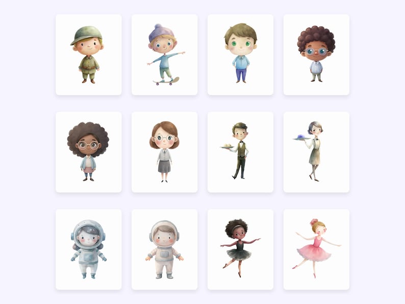 Kids Careers Clipart Bundle, Children's Jobs PNG, Cute Professions ...