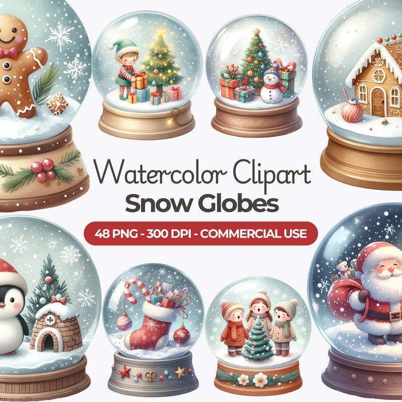 Snow Globes Clipart - Etsy