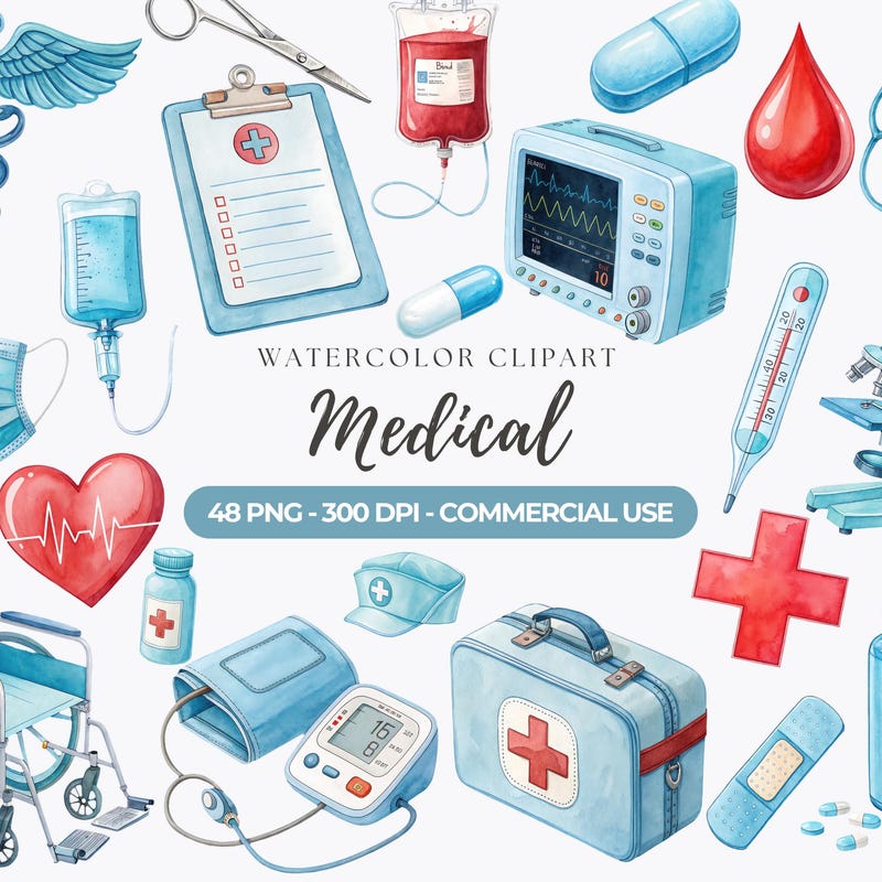 Watercolor of Hospital - Etsy