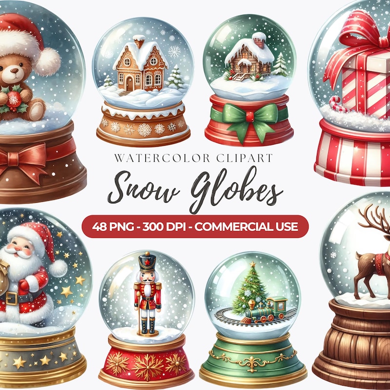 Clipart Snow Globes - Etsy