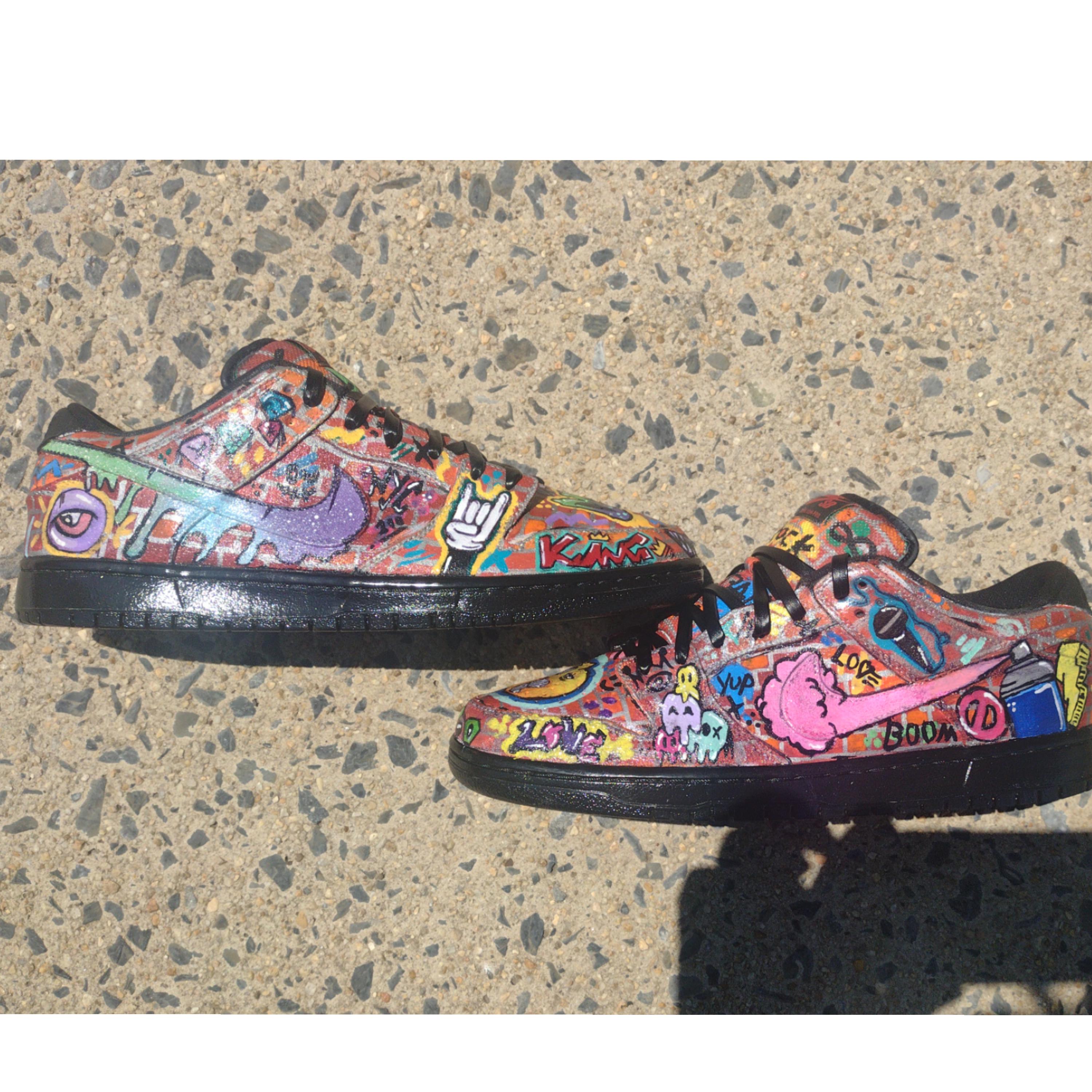 Brick Graffiti Customized SB Dunks Mens 11.5 US - Etsy