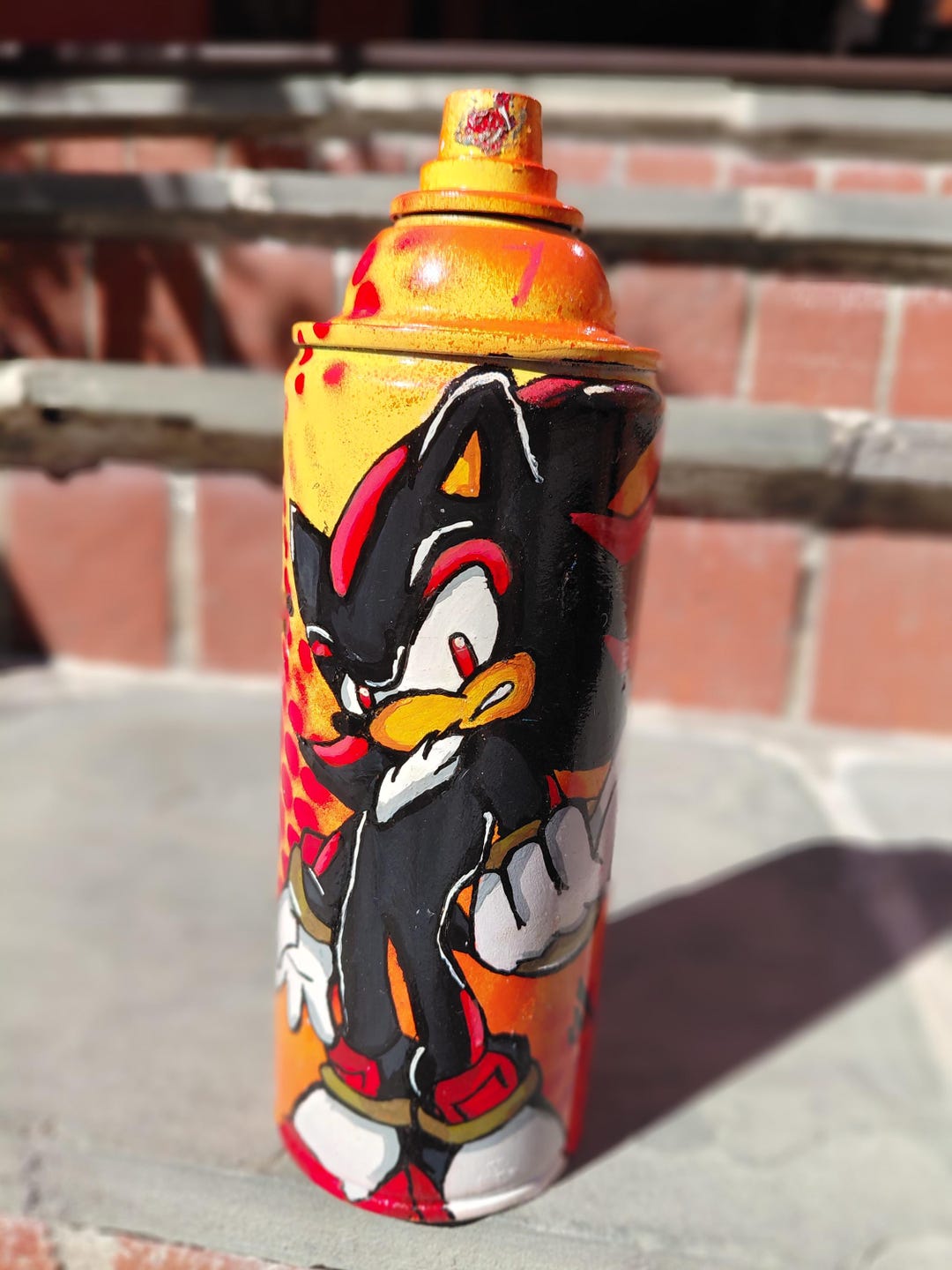 Custom Painted Shadow the Hedgehog Decore Spray Can - Etsy