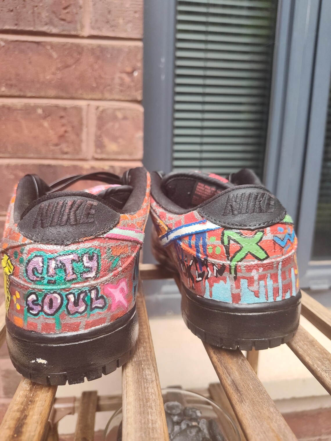 Brick Graffiti Customized SB Dunks Mens 11.5 US - Etsy