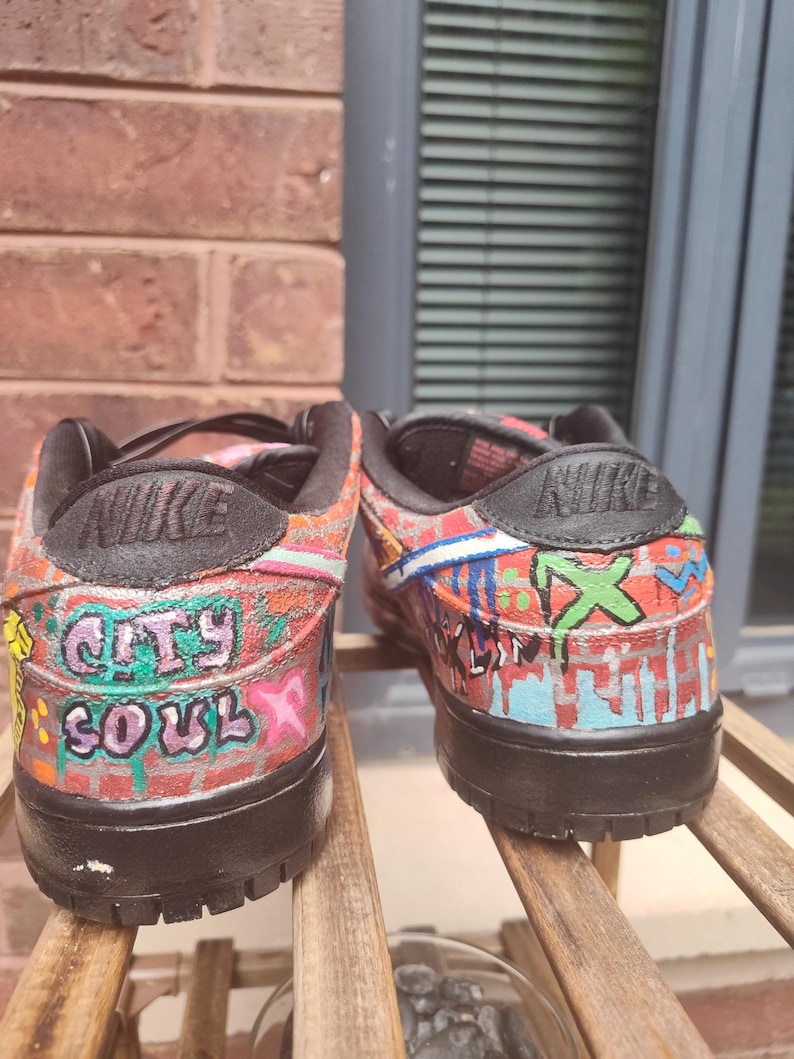 Brick Graffiti Customized SB Dunks Mens 11.5 US - Etsy