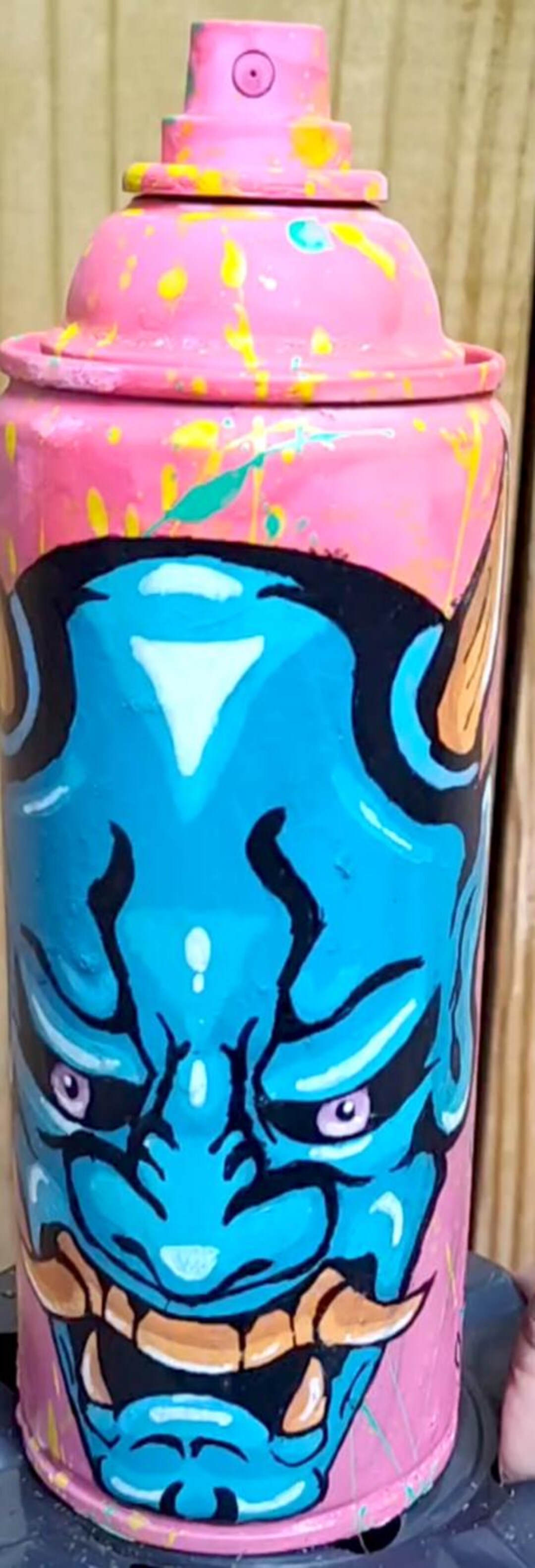 Oni Mask Custom Painted Used Spray Can - Etsy