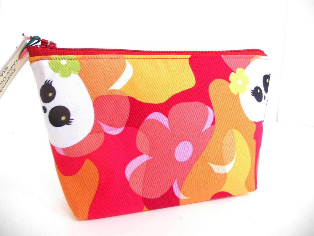 Cute Skully and Flower Make up / Coin / Storage / Cell Phone Bag ...