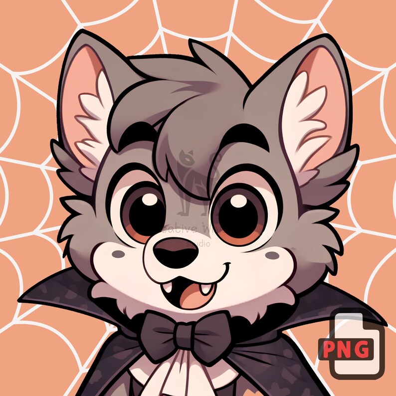 Cute Wolf PNG, Halloween Wolf Png, Vampire Wolf Png, Spooky Wolf, Furry Vampire, Sticker Png ...