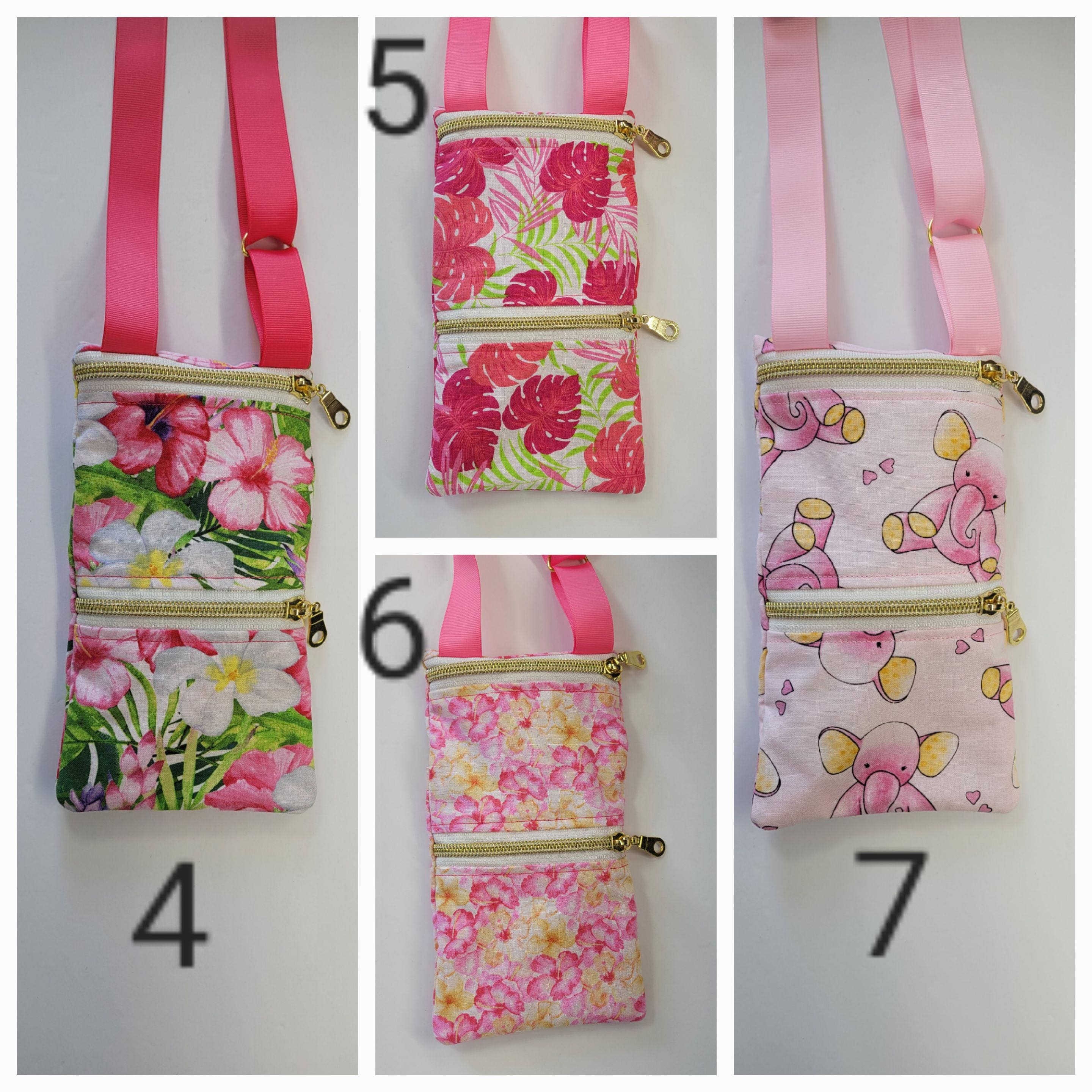 Cell Phone Crossbody Pouch. Handmade Fabric Phone Bag. Multiple Pockets ...