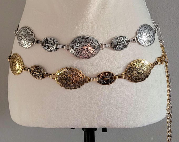 Cosplay Metal Belt. Antique Gold Metal Belt. Silver Medallion Metal ...