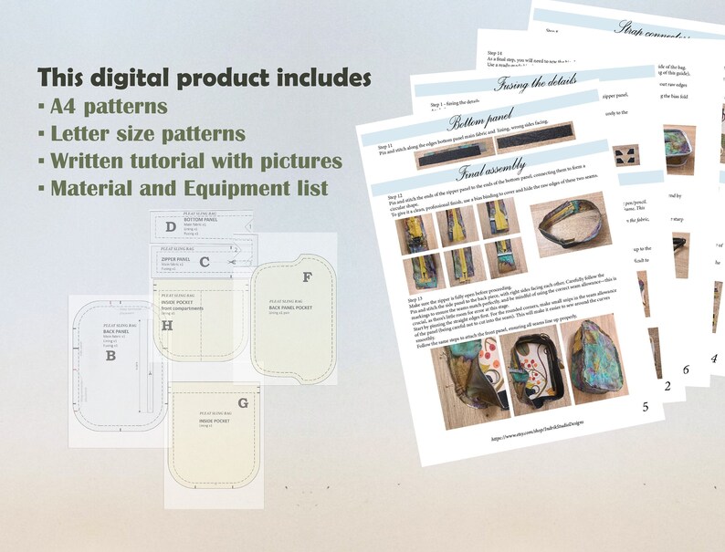 Crossbody Slingbag PDF Sewing Pattern PDF Instructions, Sling Bag ...