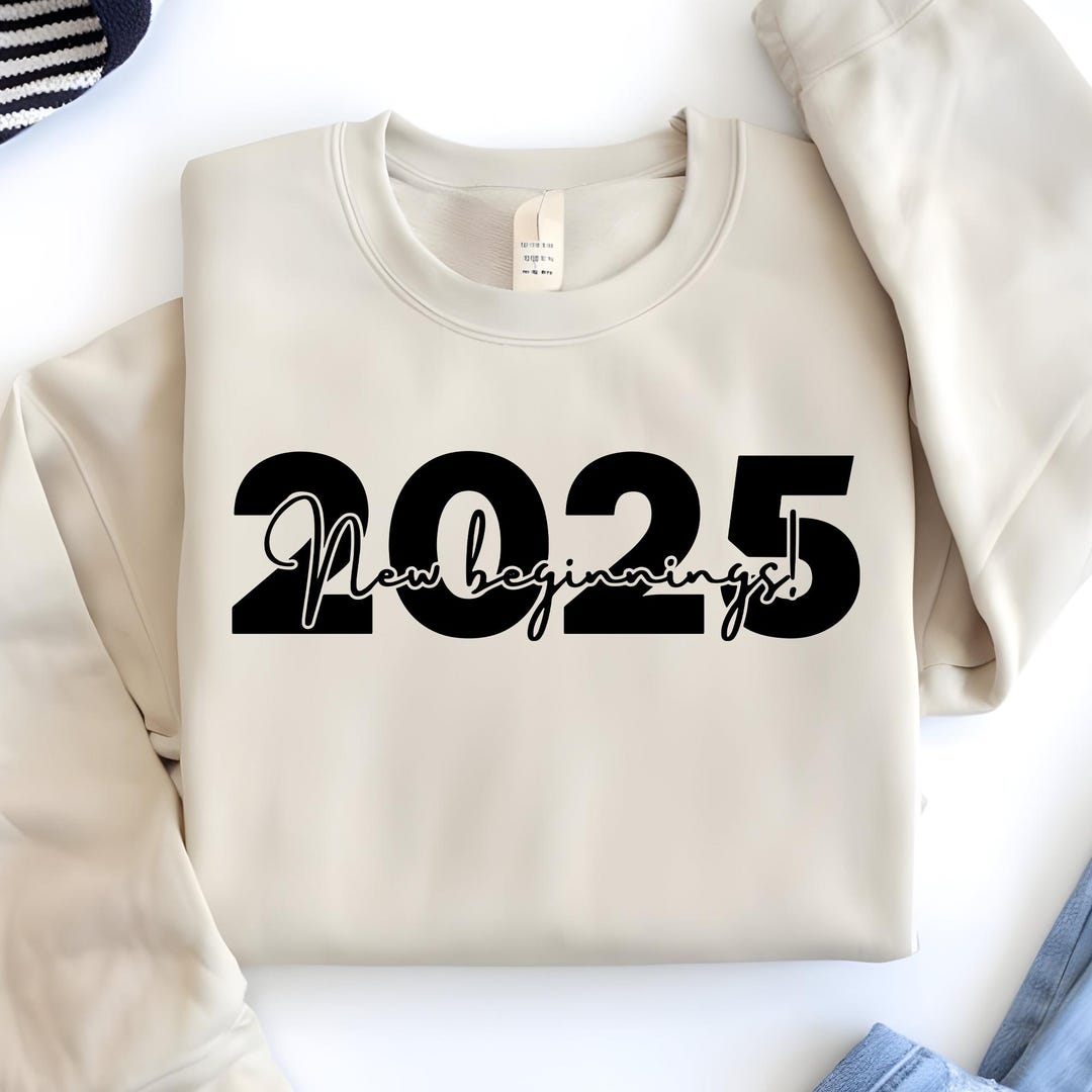 New Beginnings 2025 SVG PNG 2025 Svg Groovy Retro Png Motivational New Year's Eve Svg Motivation ...