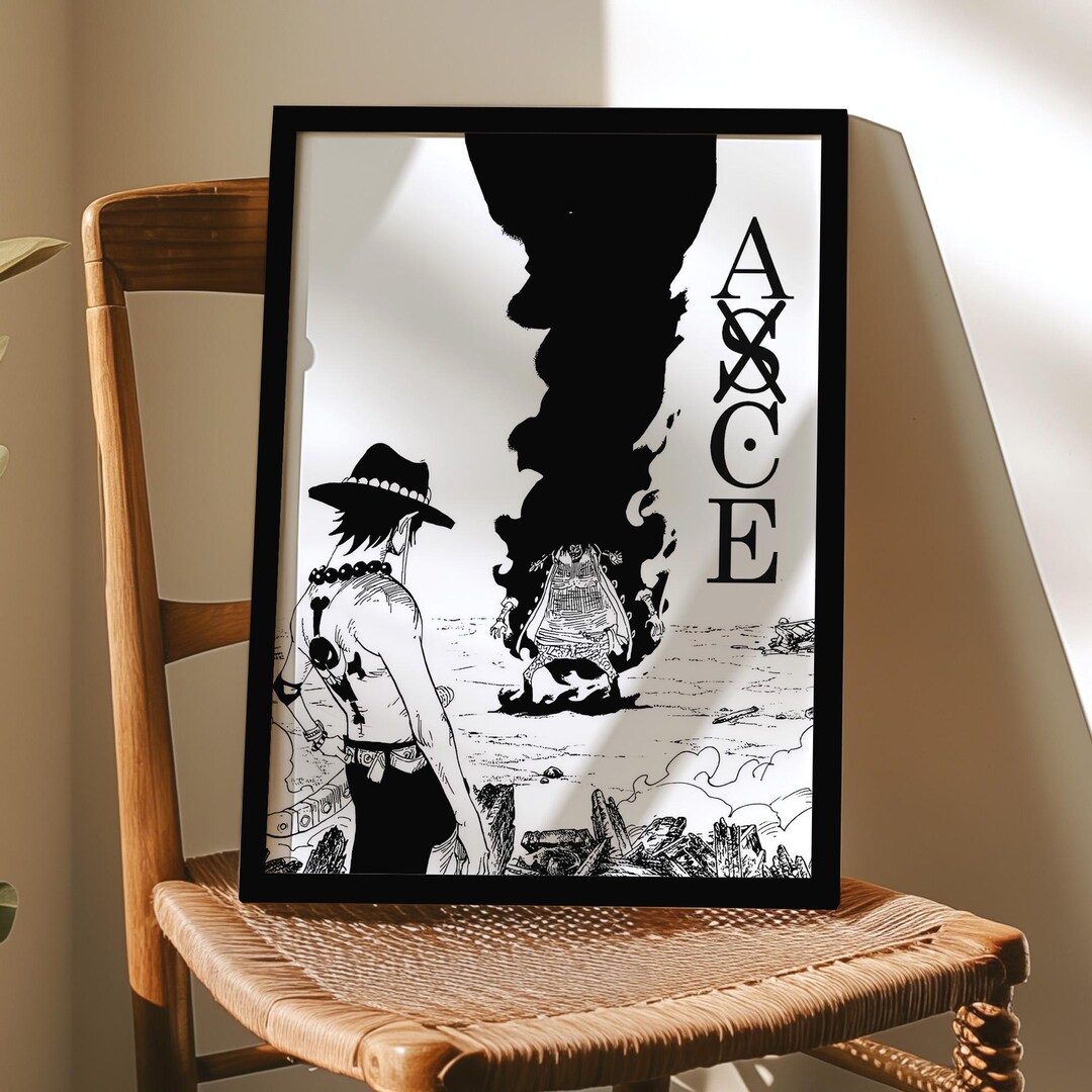 One Piece Wall Art Portgas D Ace Poster Blackbeard Duel Manga Print ...