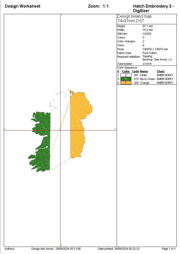 Ireland Map Embroidery Design – Instant Download | 74mm X 97mm | 10,829 ...