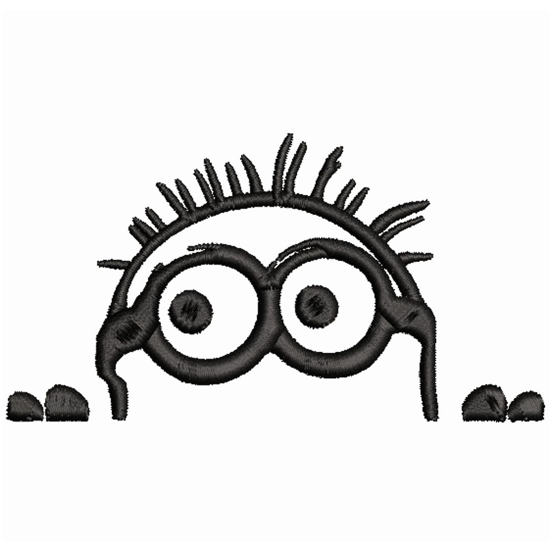 Simple Minion Peeking Embroidery Design – Instant Download | 52mm X 96 ...