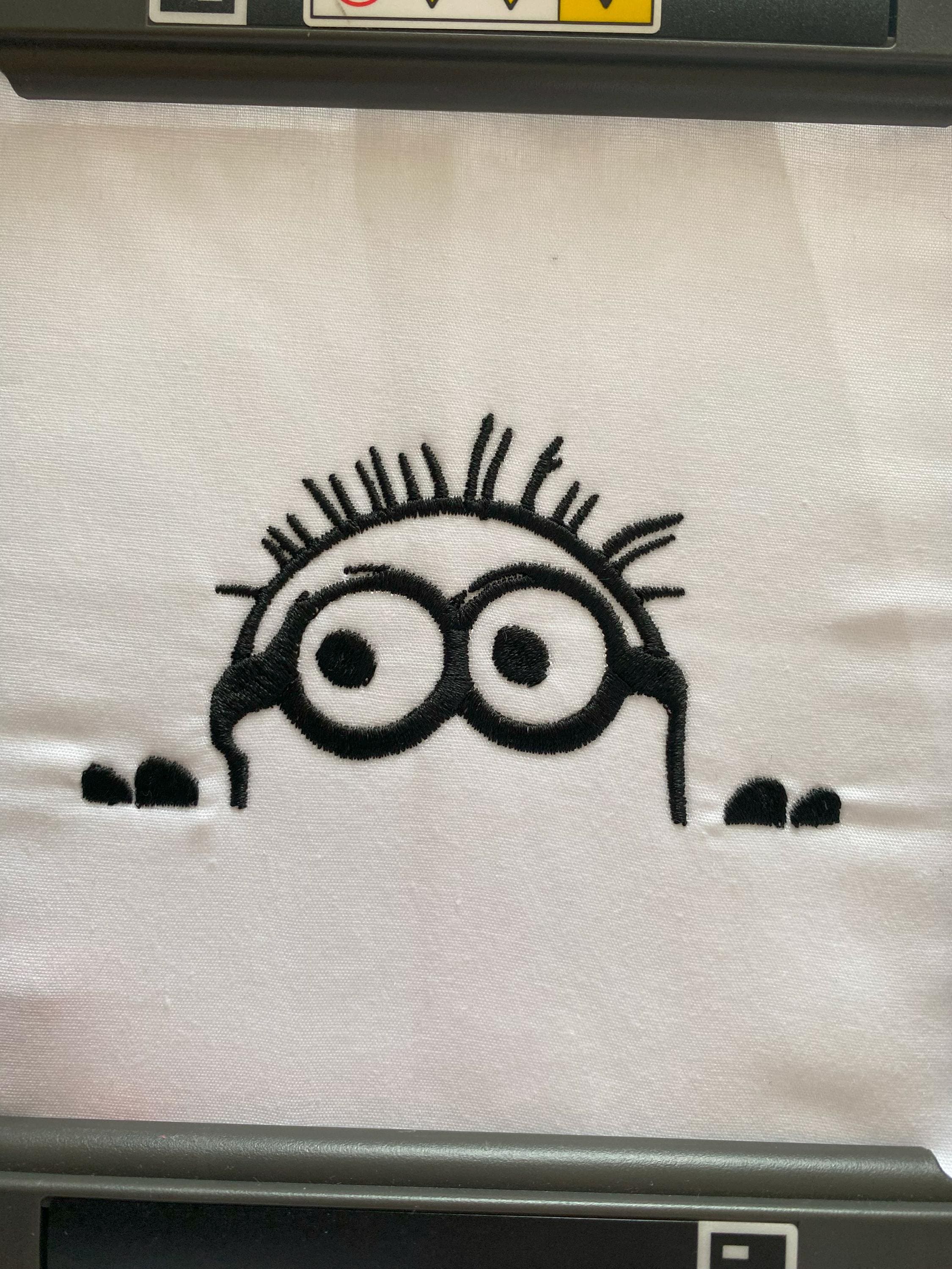 Simple Minion Peeking Embroidery Design – Instant Download | 52mm X 96 ...