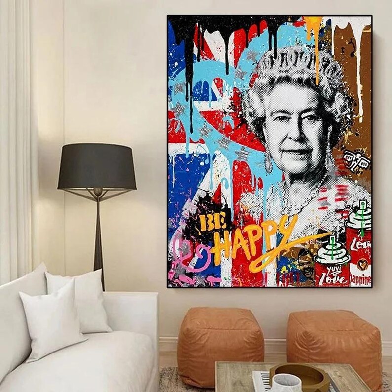 Queen Elizabeth II Canvas Painting Pop Art Poster Prints Abstract ...