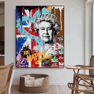 Queen Elizabeth II Canvas Painting Pop Art Poster Prints Abstract ...