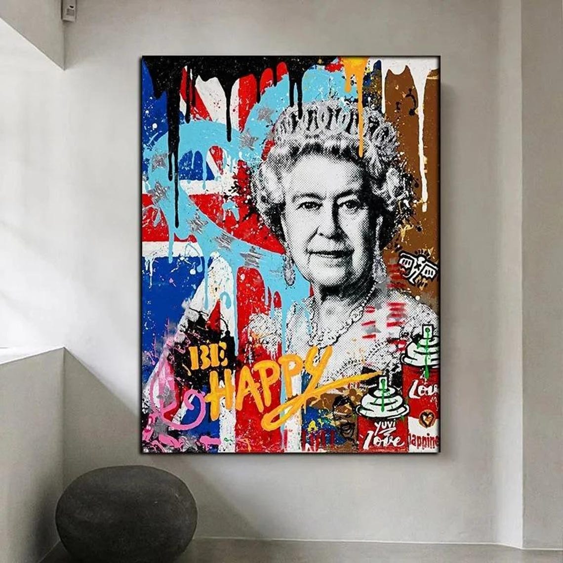 Queen Elizabeth II Canvas Painting Pop Art Poster Prints Abstract ...
