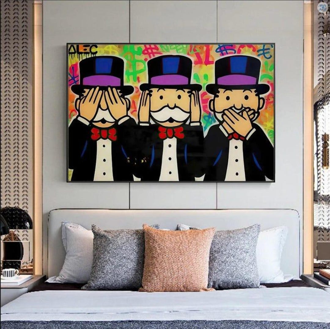 Alec Monopoly Rich See Evil Hear No Evil Speak No Evil Canvas Paintings ...