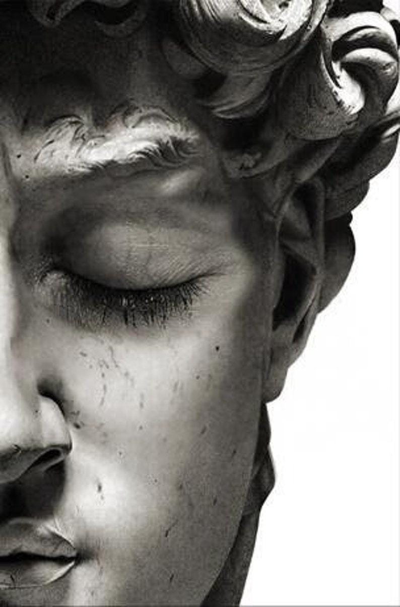 David by Michelangelo Sculpture Abstract Canvas Painting on the Wall ...