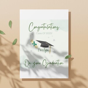 Unisex Editable Digital Graduation Card Template - Etsy