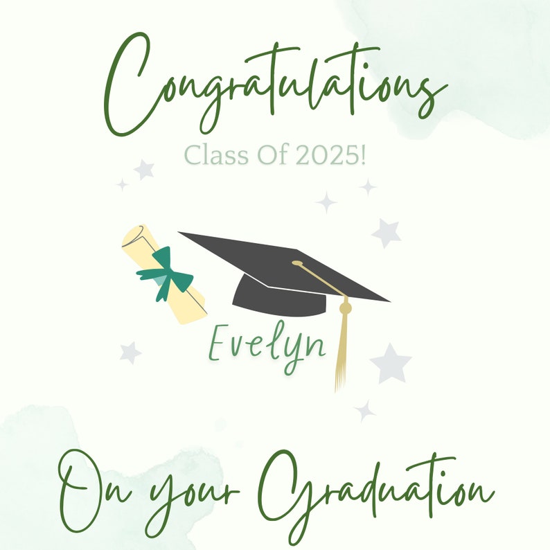 Unisex Editable Digital Graduation Card Template - Etsy
