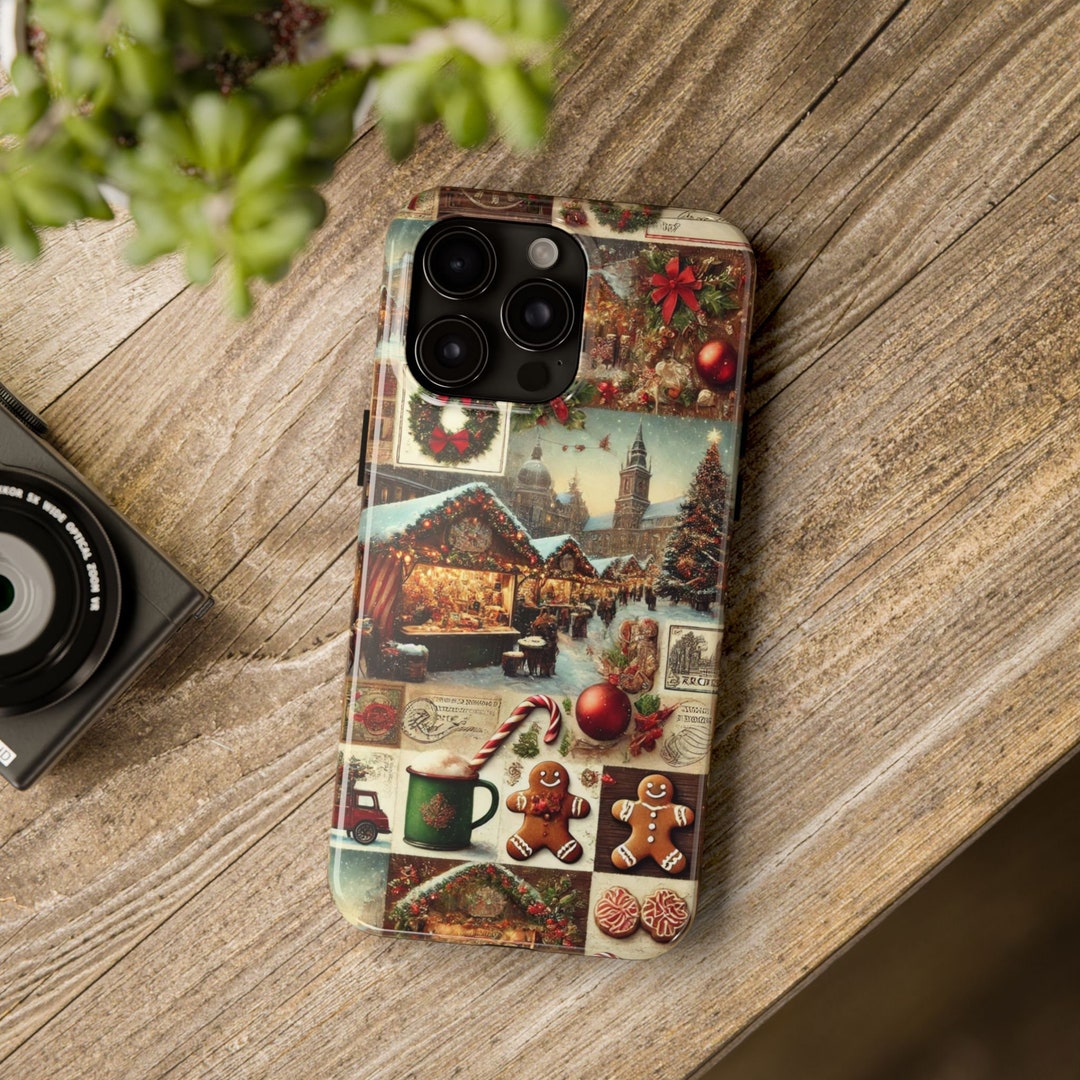 Christmas Market Phone Case, Cozy Holiday iPhone Case, Gingerbread and ...