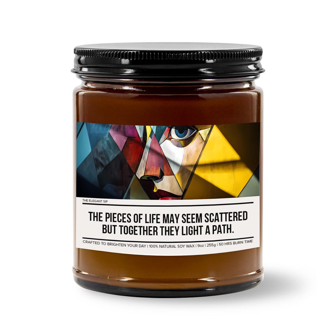 Cubist Glow Candle Picasso Style Art Candle Gift 4oz or 9oz Amber or ...
