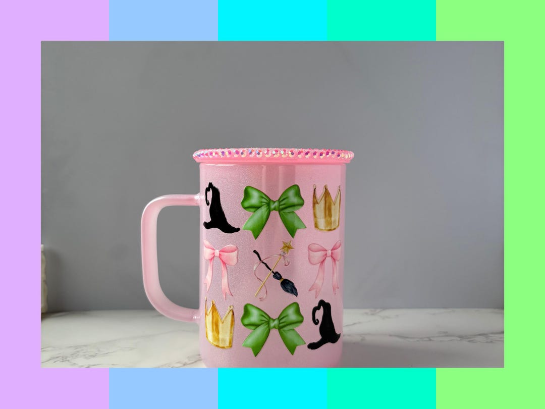 Wicked Mug: Sparkling Glass Mug With Bling Lid & Straw - Etsy