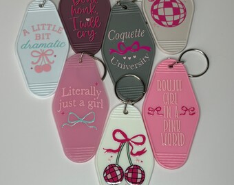 Cute Pastel Girly Motel Keychain - Bookish Quirky Keychains - Plot ...