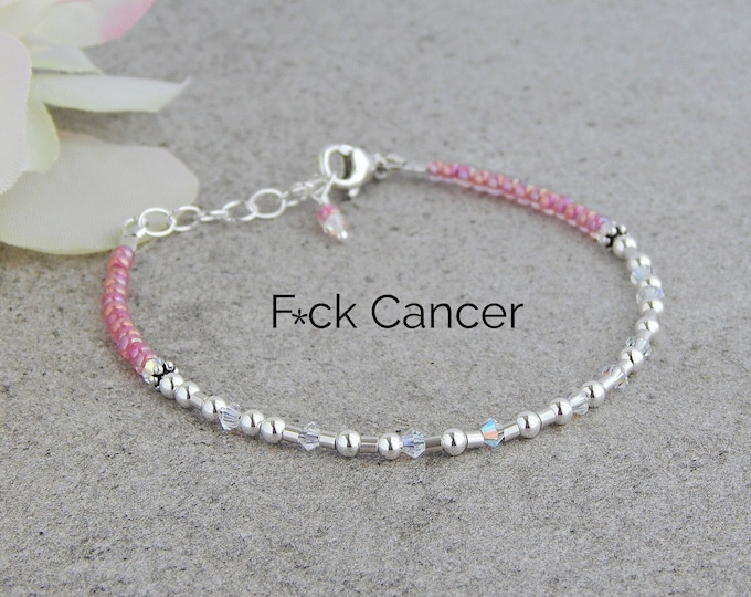 F Cancer Bracelet, Breast Cancer Bracelets for Women, Morse Code ...