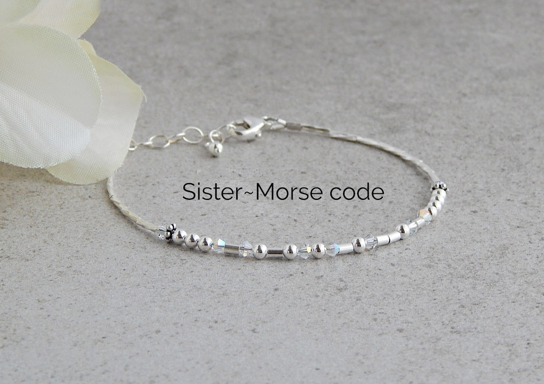 Sister Bracelet in Morse Code, Sister Gift From Sister Birthday, Morse ...