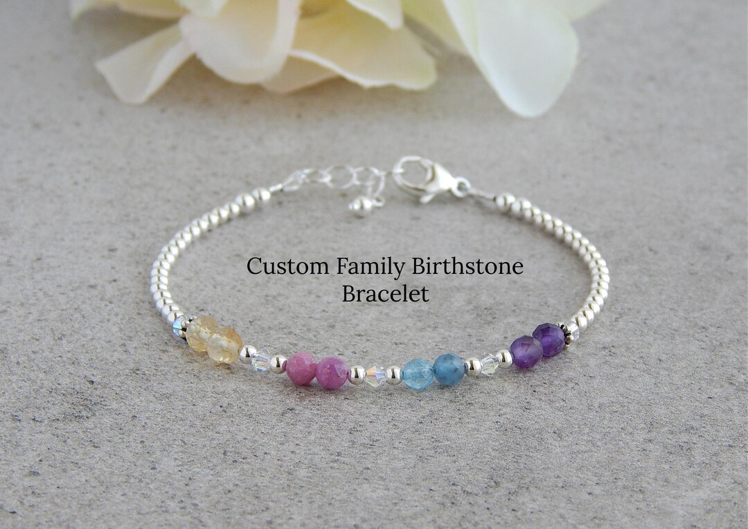 Personalized Birthstone Bracelets for Women, Family Birthstone Bracelet ...