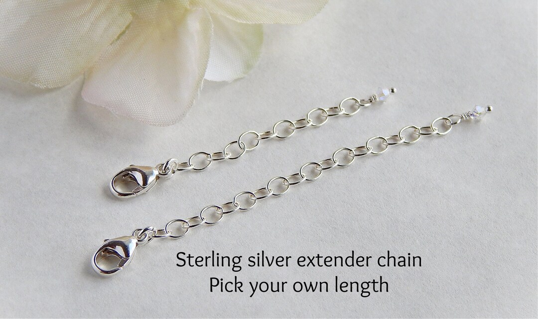 Sterling Silver Extender for Necklace, Adjustable Silver Chain Extender ...