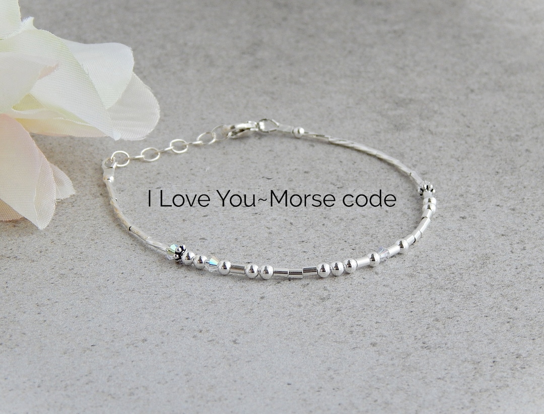 I Love You Bracelet Morse Code, Morse Code Bracelet Sterling Silver ...